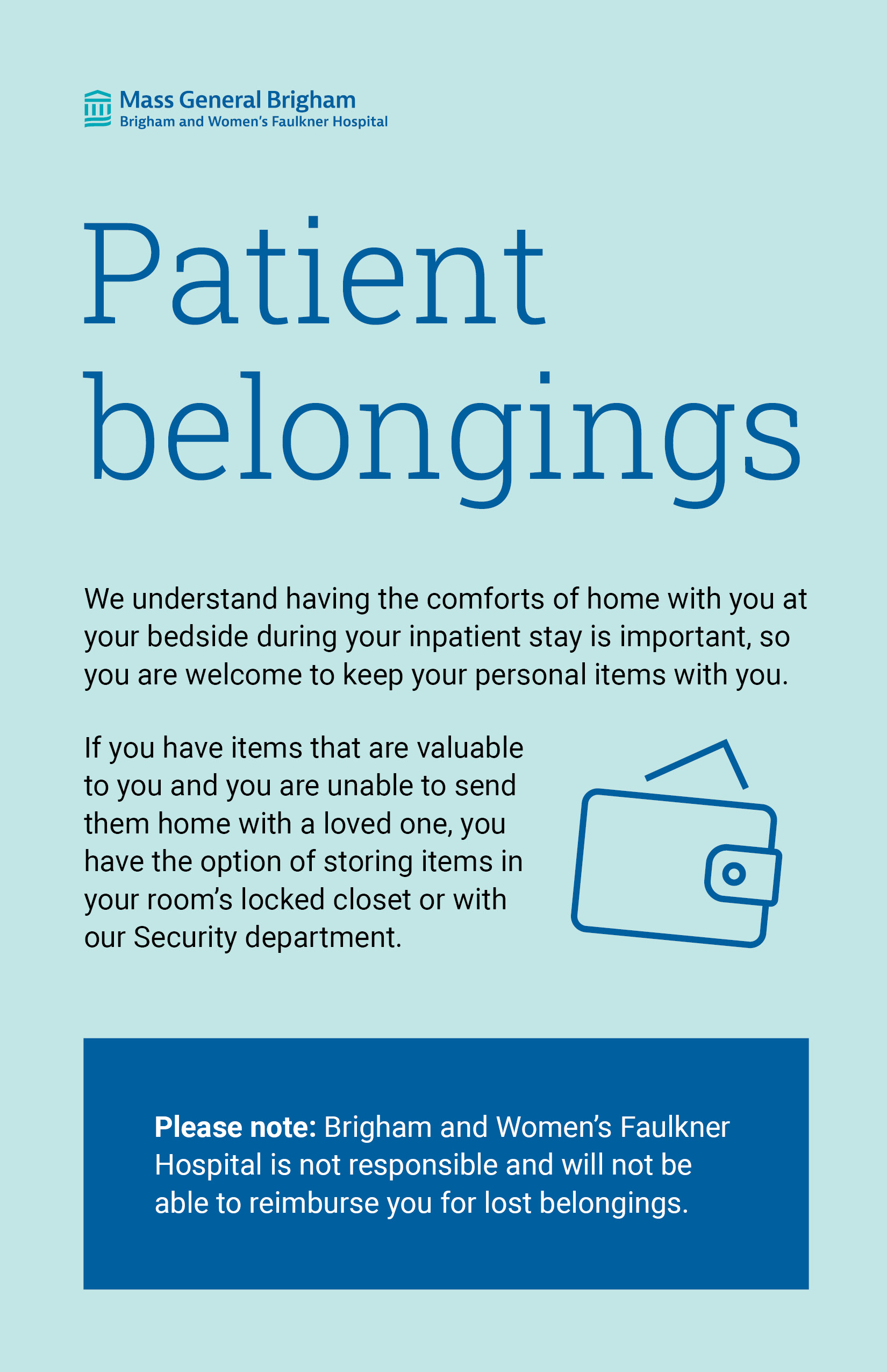 Departments collaborate to ensure patient belongings remain safe during ...